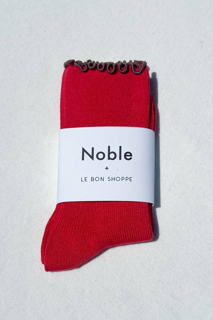 Ruffled Modal Socks - Spinach / Pink Edge – Pavilion