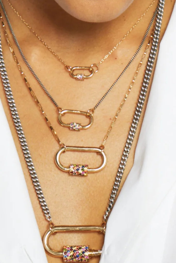 Fine Curb Chain - Sterling Silver w/ 14k Yellow Gold Loops – Pavilion